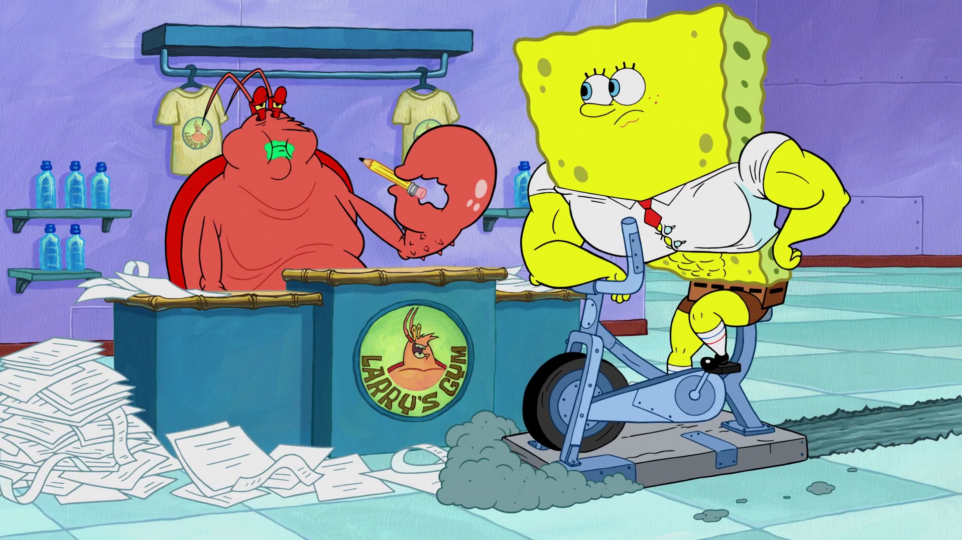 SpongeBuddy Mania - SpongeBob Episode - Larry's Gym