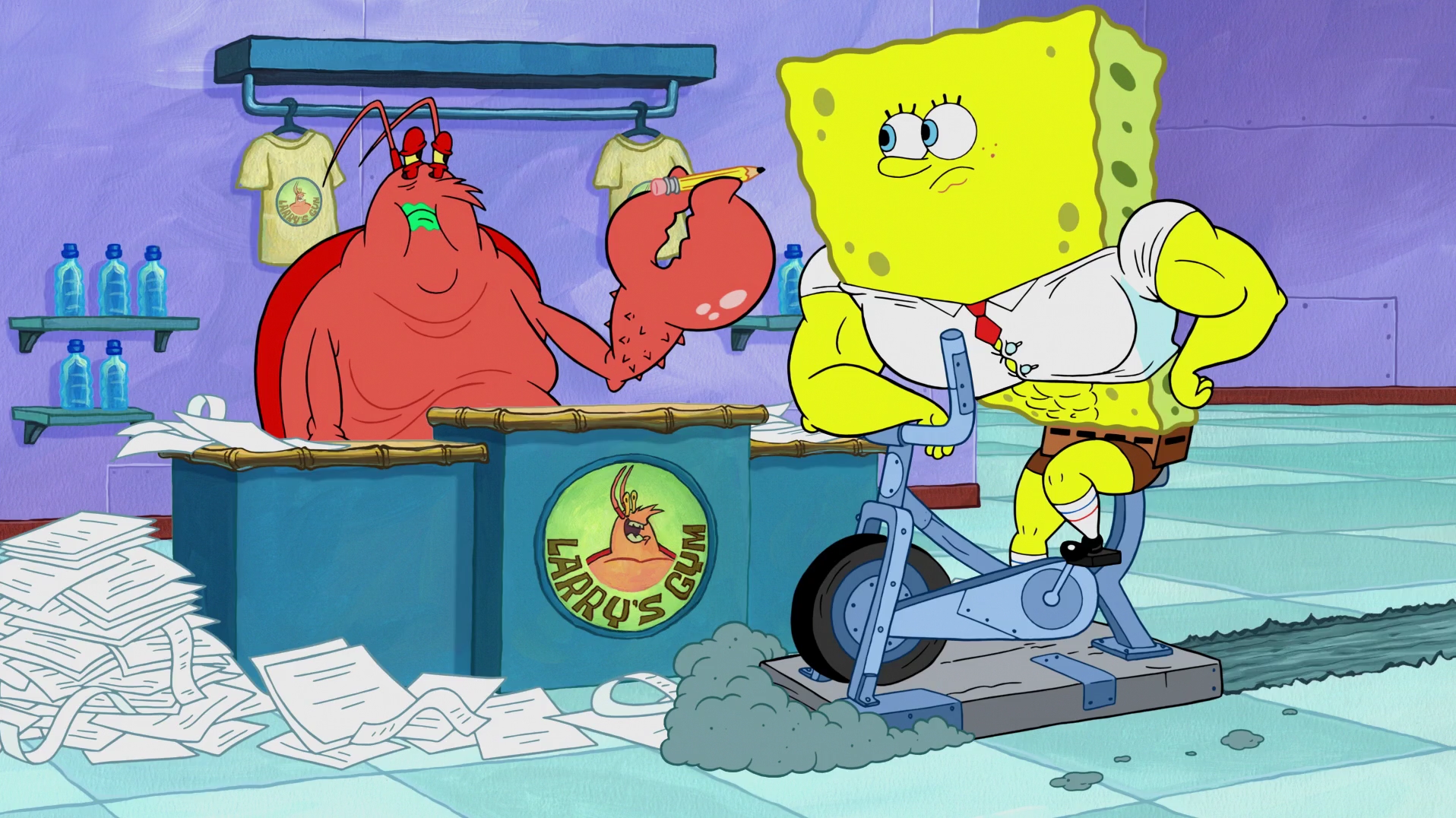 SpongeBuddy Mania - SpongeBob Episode - Larry's Gym